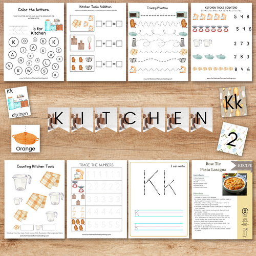 K is for Kitchen Early Learning Pack | FTL of Homeschooling