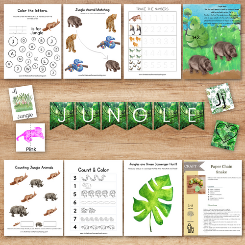 J is for Jungle Early Learning Pack | FTL of Homeschooling