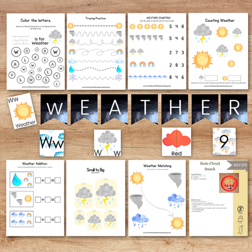 W is for Weather Early Learning Pack | FTL of Homeschooling