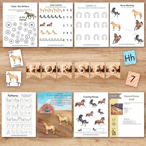 H is for Horse Early Learning Pack | FTL of Homeschooling