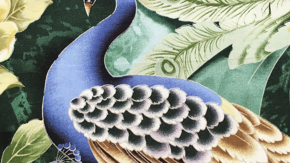 Peacocks fabric panel | website