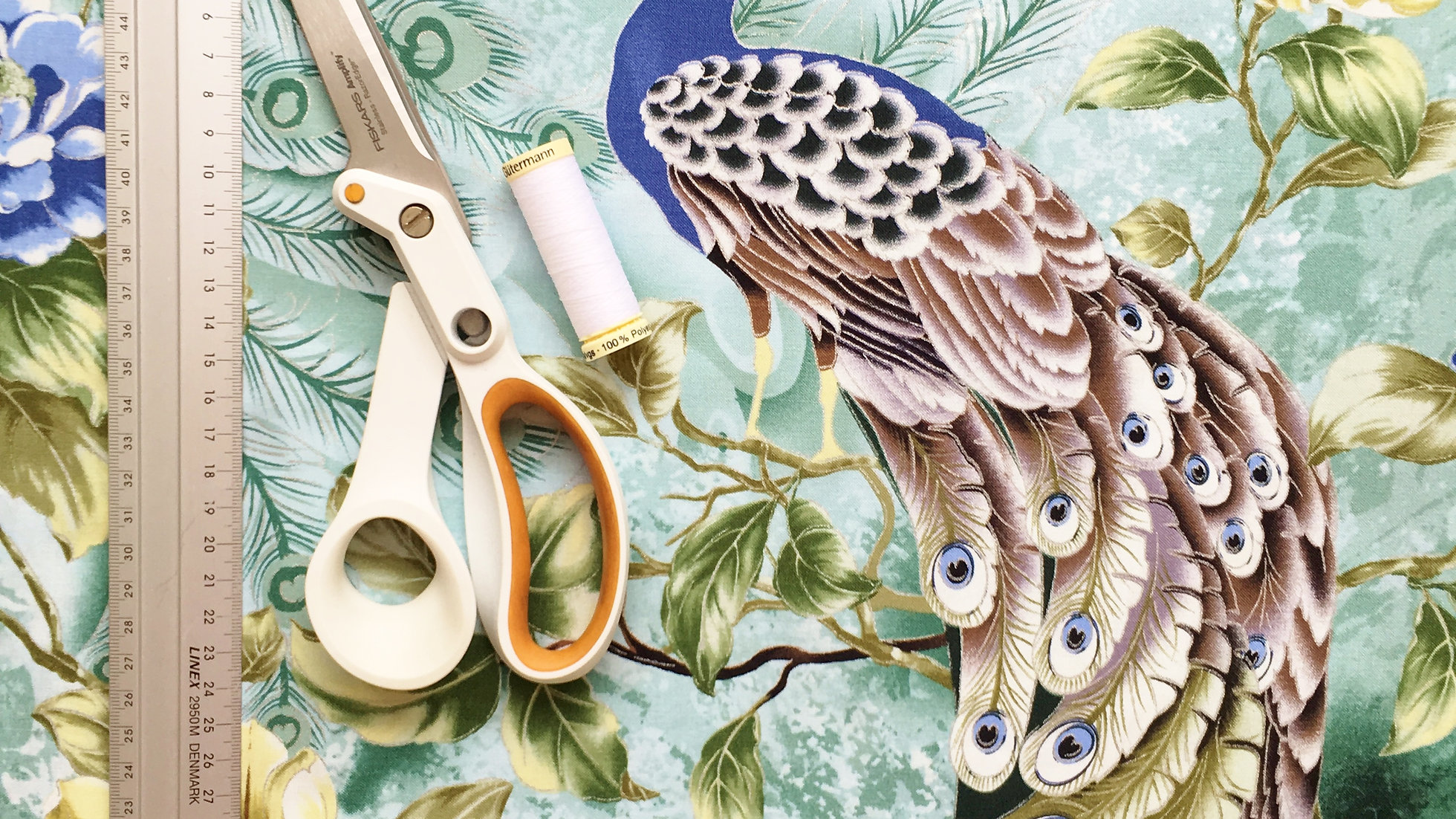 Peacocks fabric panel | website