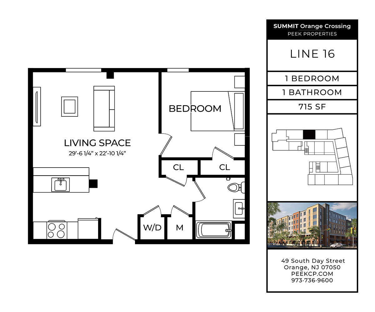 Floor Plan | Apartment 216 to 616 Floorplan | SUMMIT Orange Crossing