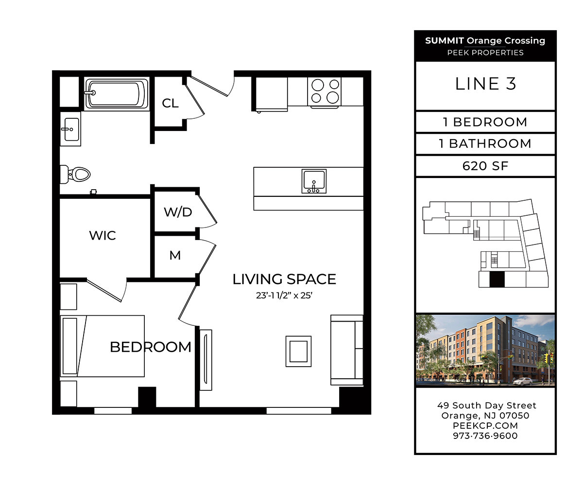 Floor Plan | Apartment 207 to 607 Floorplan | SUMMIT Orange Crossing