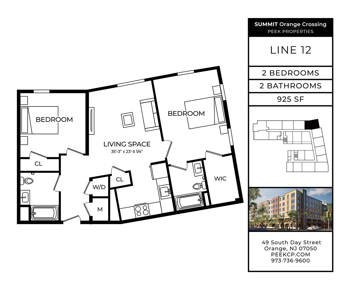 Floor Plan | Apartment 212 to 612 Floorplan | SUMMIT Orange Crossing