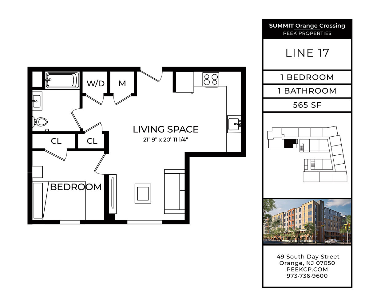 Floor Plan | Apartment 217 to 617 Floorplan | SUMMIT Orange Crossing