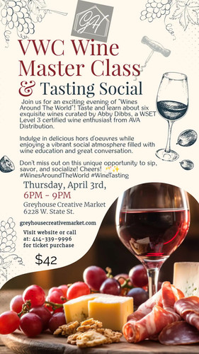 VWC Wine Master Class & Tasting Social MAY 1st | The Grey House