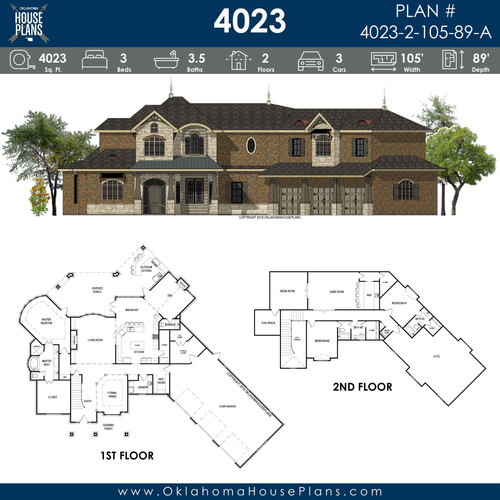 4023-2-105-89-A | Oklahoma House Plans