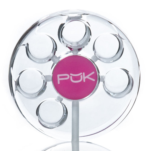 PUK Glass Six Shooter Pipes - Clear Pink | W.G.F.T Online