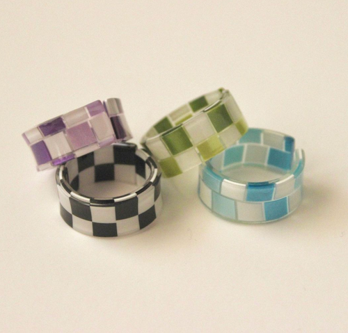 checkered rings | Rosa Vita