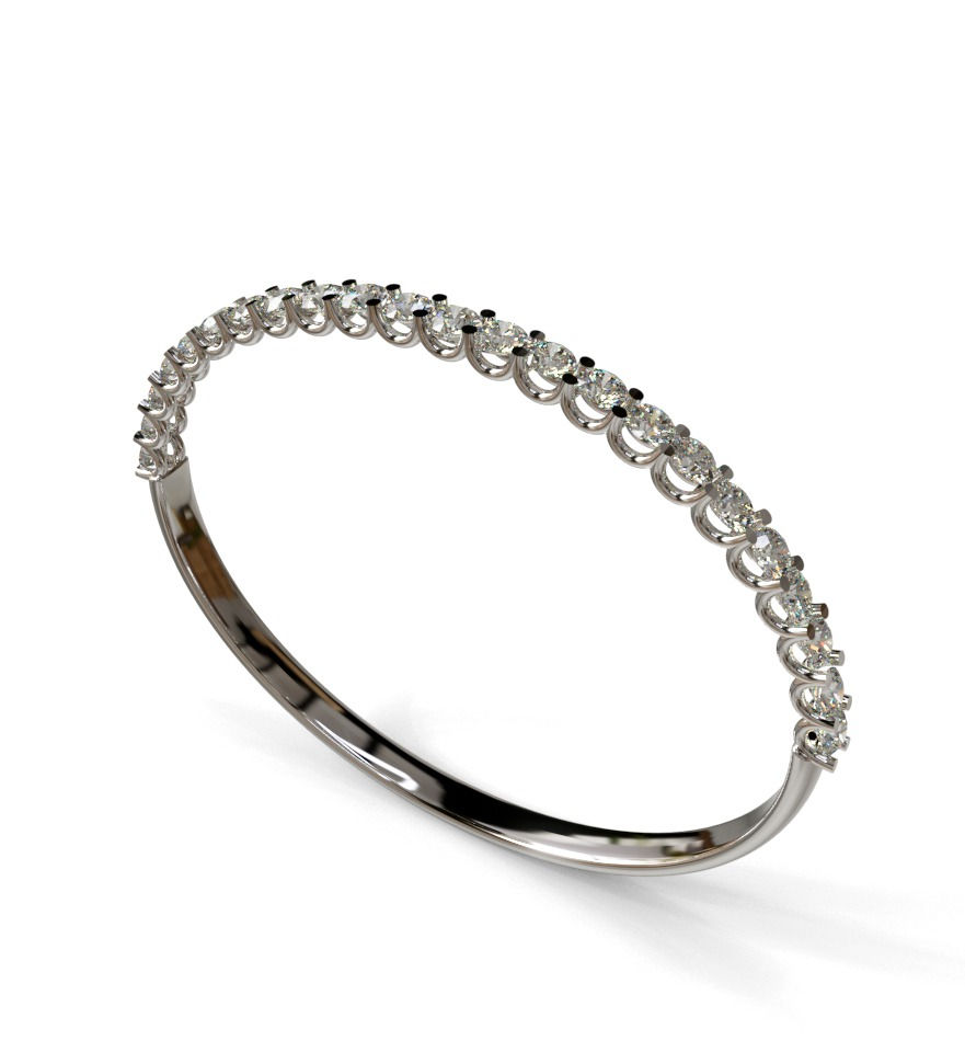 15 Pointers U Prong Diamond Bangle | Gem Genius Lab Diamond Fine ...
