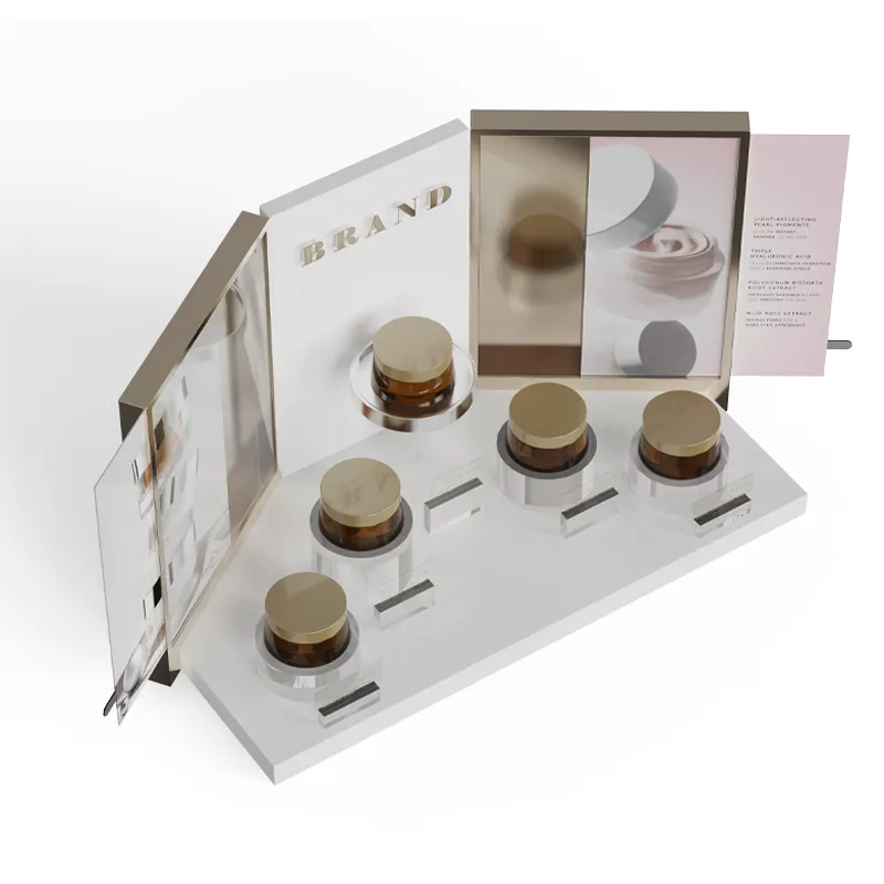 Cosmetic Jar Display Stand Countertop Display Panel with Poster | Caamatech