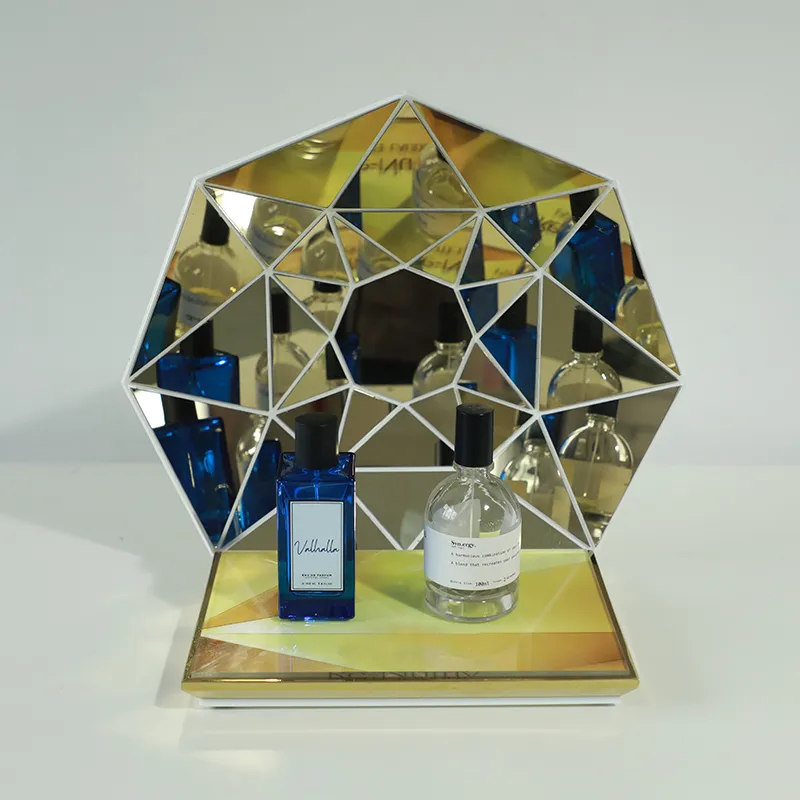 Gold Mirror Perfume Display Stand Countertop Cosmetic Display Tray ...