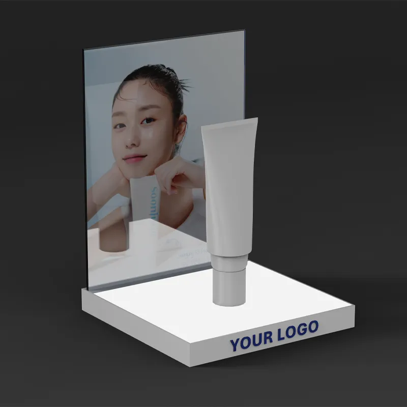 LED Cosmetic Poster Display Stand Skincare Countertop Display Base ...