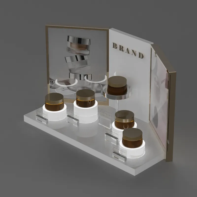 Cosmetic Jar Display Stand Countertop Display Panel with Poster | Caamatech