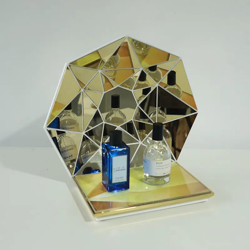 Gold Mirror Perfume Display Stand Countertop Cosmetic Display Tray ...