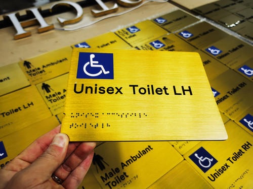 Brass Braille Signage Board with Vinyl ADA Room Plaque signages | Yijiao