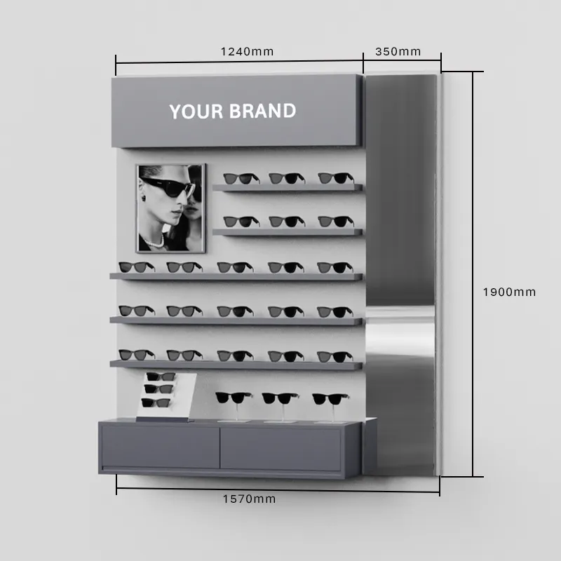Wall Mounted Sunglass Display Holder Eyewear Store Spectacle Shop ...