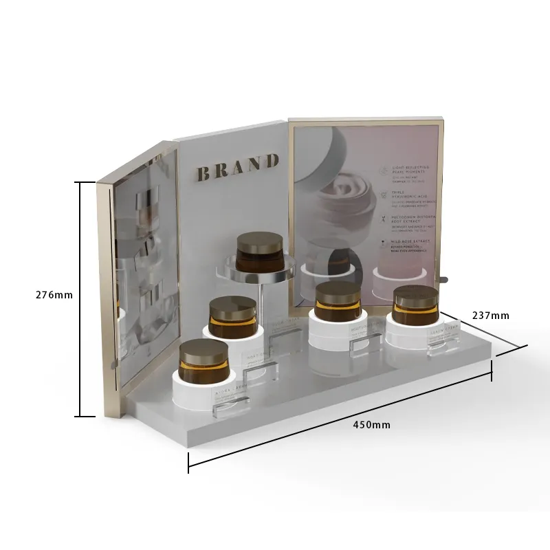 Cosmetic Jar Display Stand Countertop Display Panel with Poster | Caamatech