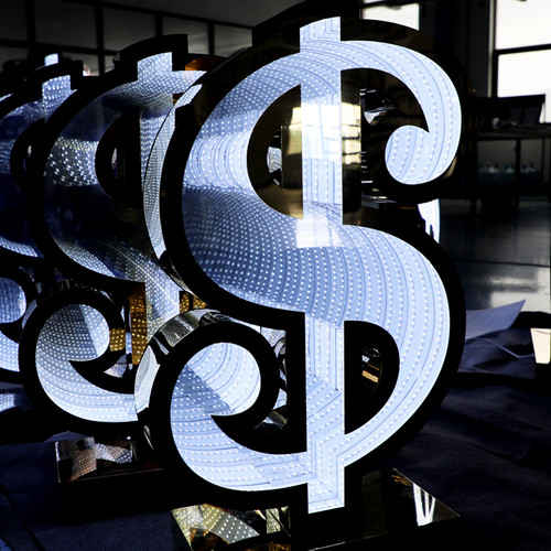 Interior LED Infinity Mirror Sign Illuminated Tunnel Letter with Metal ...