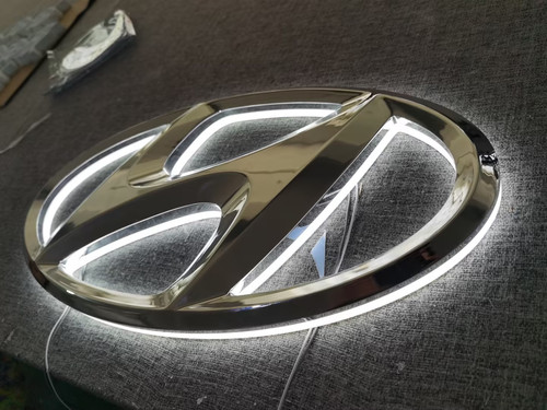 3D Backlit Signage Illuminated Car Logo with Vacuum Coating | Yijiao
