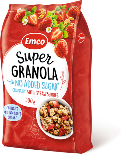 Super Granola No Added Sugar - Strawberry | Emco Export