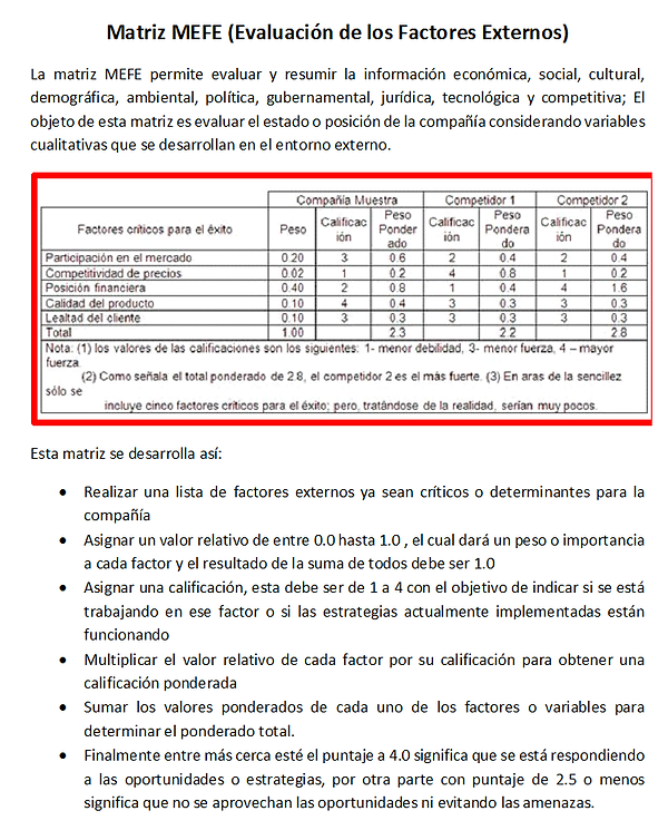 MATRIZ MEFE | misitio