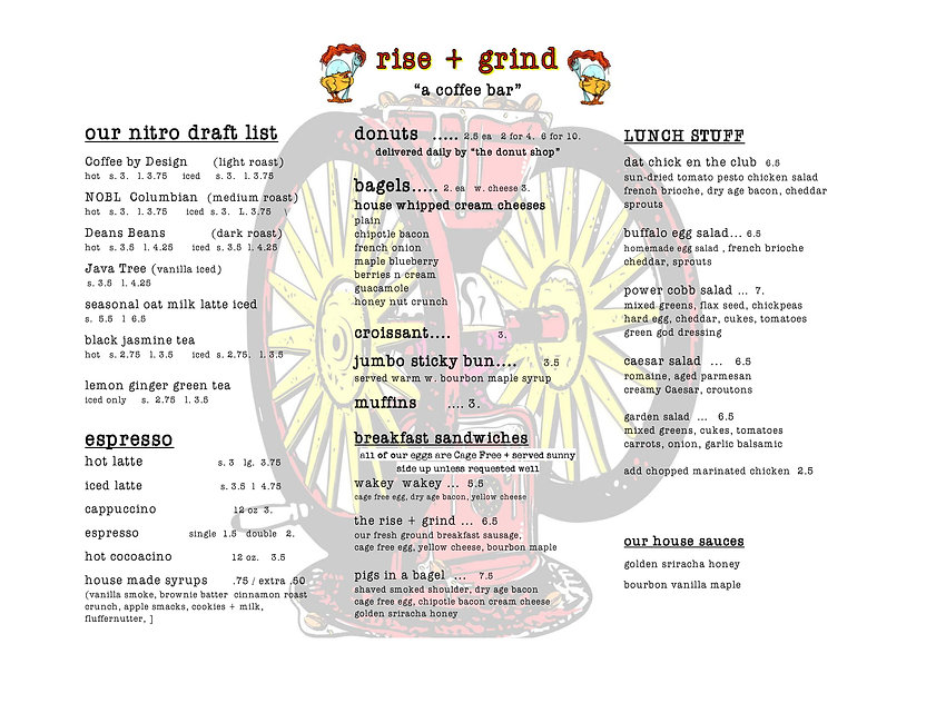 MENU | Rise + Grind