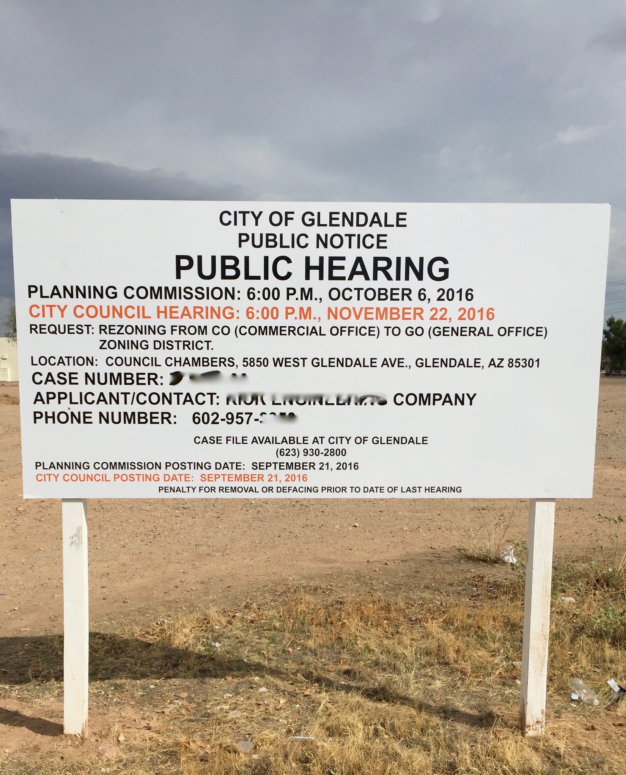 Dynamite Signs/ Zoning Sign/ Public Hearing Signs/ Conditional Use Per