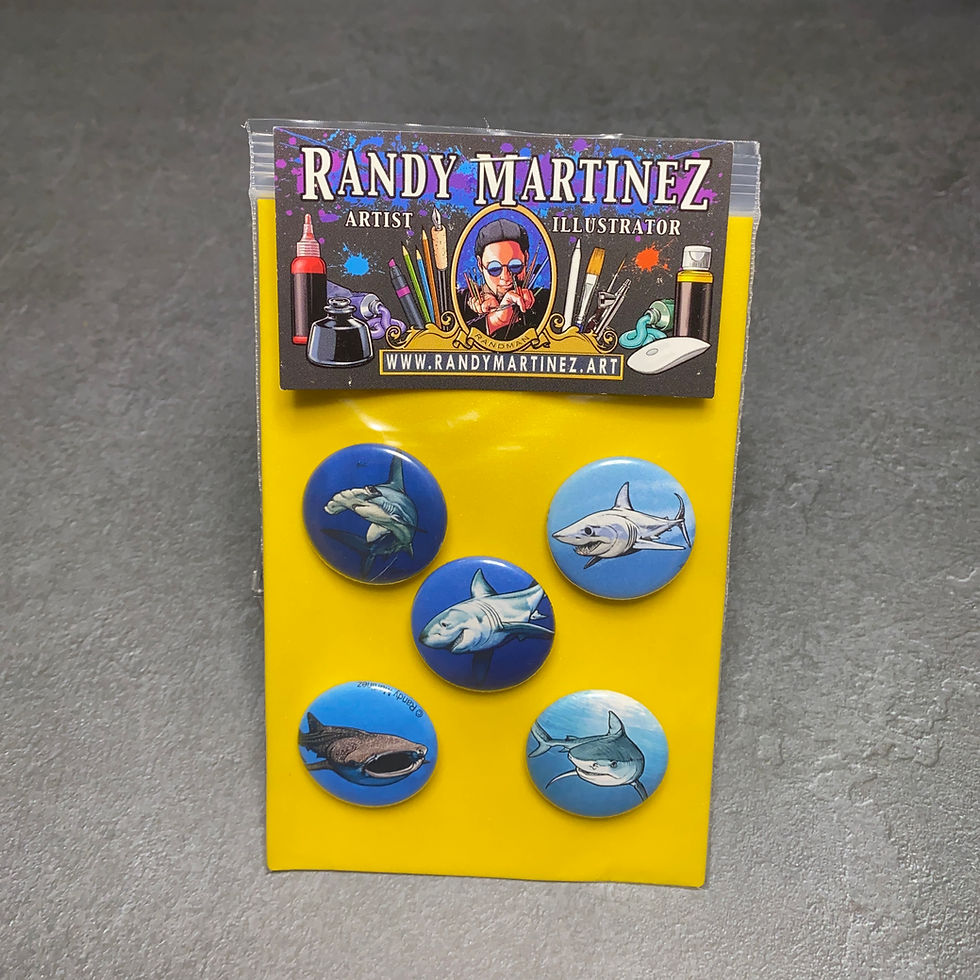 Buttons! Sharks Collection | Randy Martinez Art