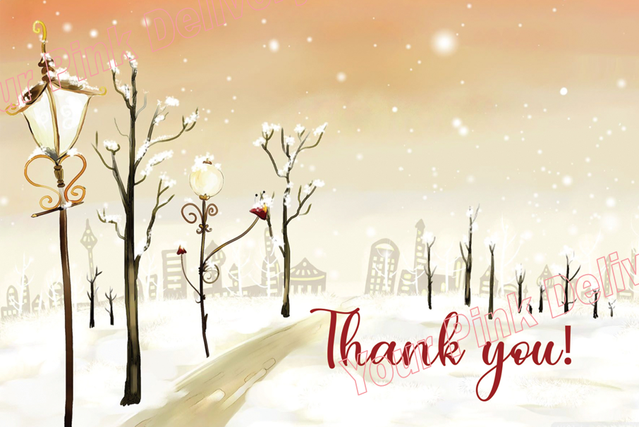 Thank You (Golden Winter Scene) | your-pink-delivery