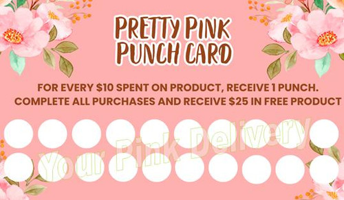Pretty Pink Punch Card | your-pink-delivery
