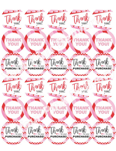 Stickers Thank You (Pink and Red Designs) | your-pink-delivery
