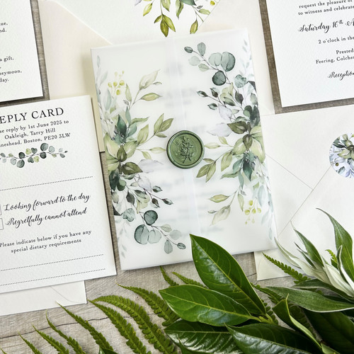Rustic Botanical (Vellum Wedding Invite) | Pumpkin