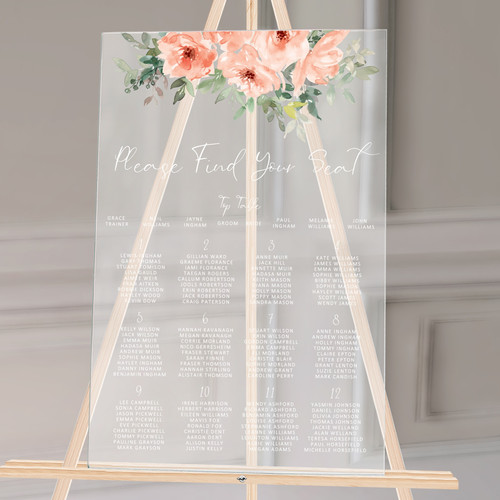 Peachy (Frosted Acrylic Table Plan) | Pumpkin