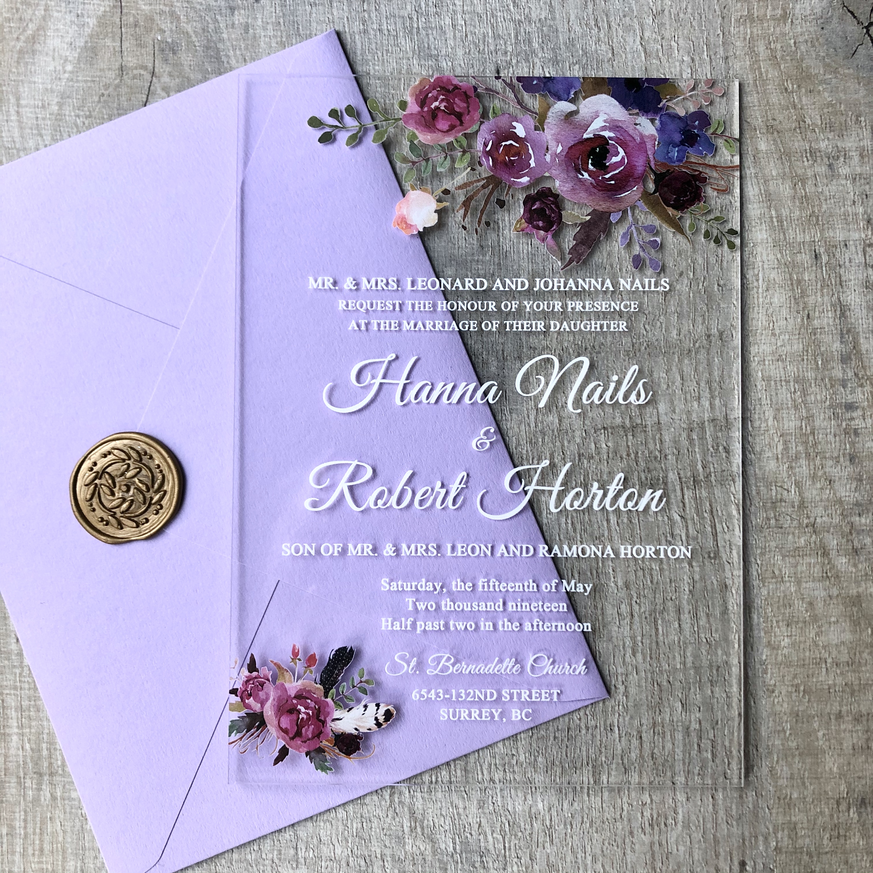 Perspex wedding invitation Modern Wedding Invitation Acrylic Wedding ...