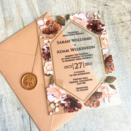 Rust (Acrylic Wedding Invitation) | Pumpkin