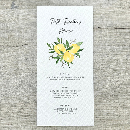 Lemons (Place Setting Menu) | Pumpkin