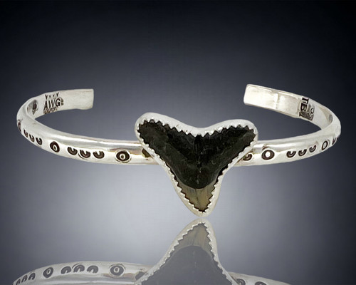 Stacking Sterling Silver Shark Tooth Cuff Bracelet | chsfossiladventures