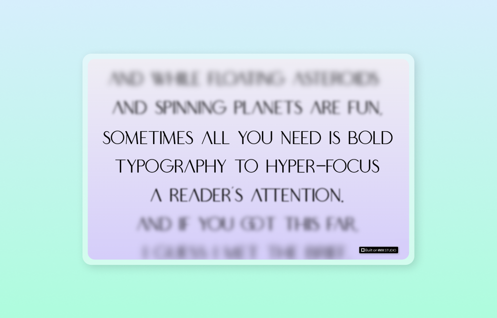 How to create a blurred text scroll effect on Wix Studio