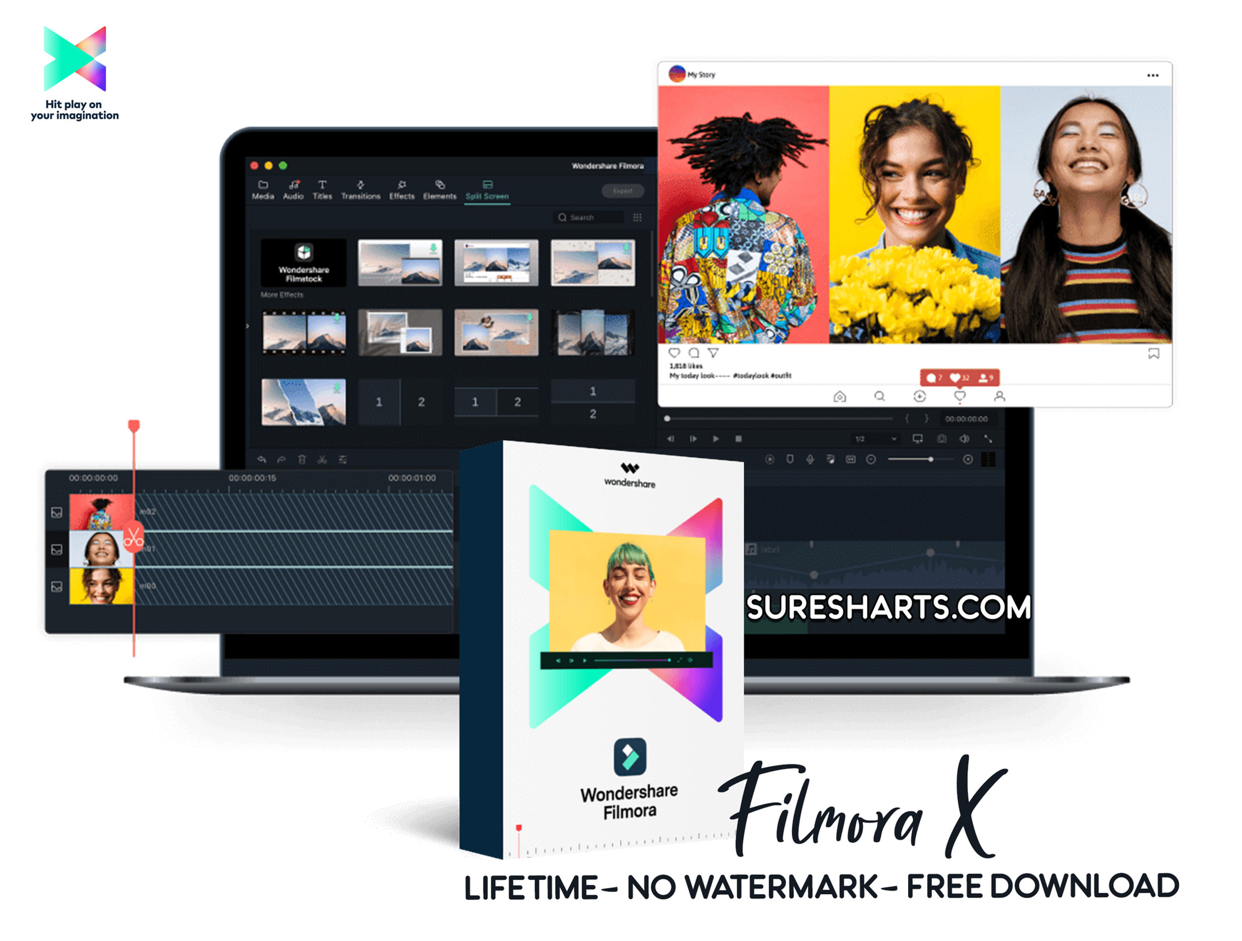 Wondershare Filmora X video editor Lifetime