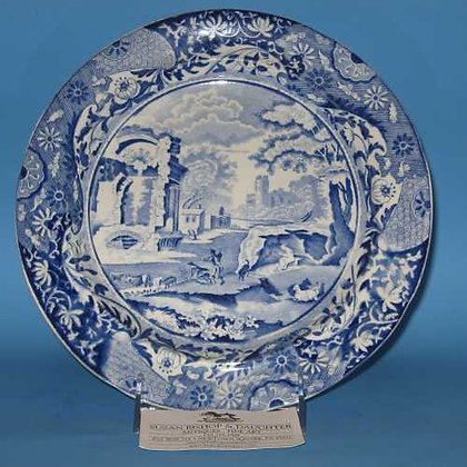 Antique Staffordshire Transferware Plate with Castle | Bishop and Daughter