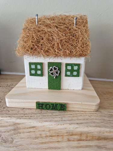 Unique Handmade Wooden Thatched Irish Shamrock Cottage Home Decoration ...