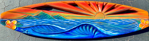 "BIG ISLAND" reclaimed surfboard carving | jakejonesgallery