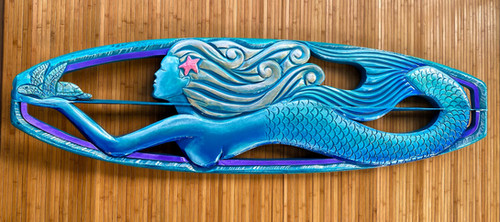 MERMAID GODDESS reclaimed surfboard carving | jakejonesgallery