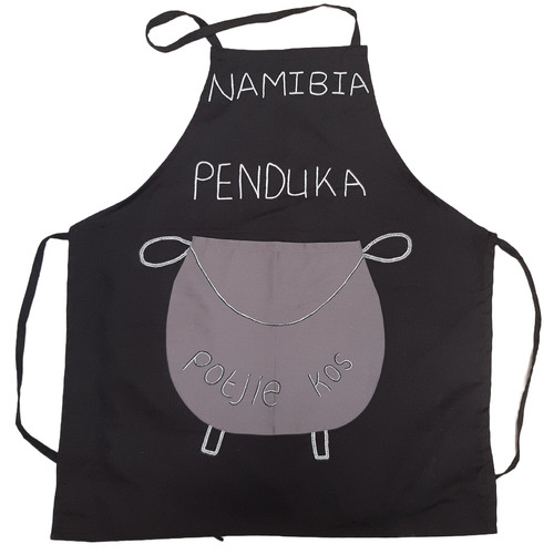 Adult apron black with Potjie kos pocket | Penduka