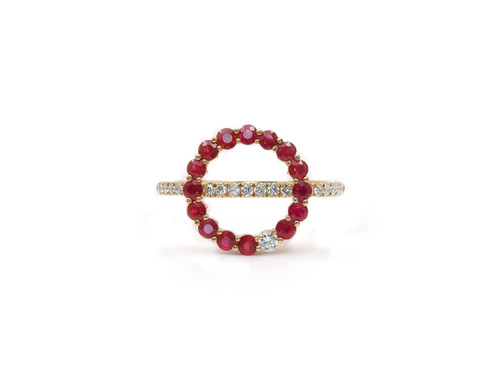 Ruby Circle Halo Ring | NEVE JEWELLERY