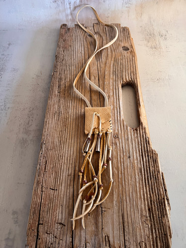 Buckskin & Bauxite / Leather Necklace | Dancing Blue Stone