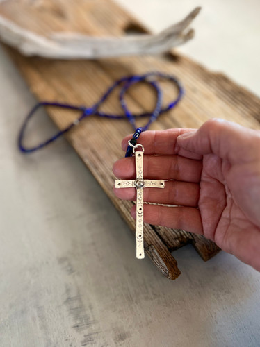 Starry Night Cross | Dancing Blue Stone