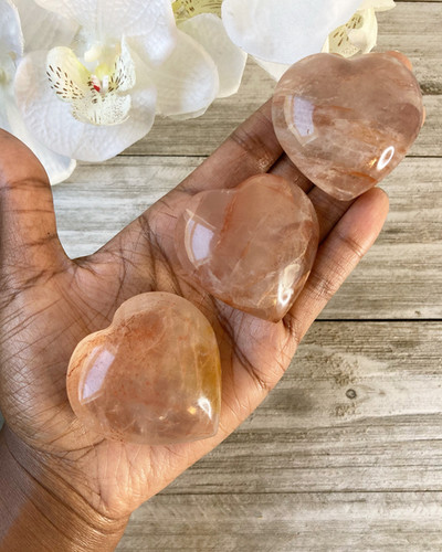 Fire Quartz Heart w/ A Clear Stand | Yana Bejeweled